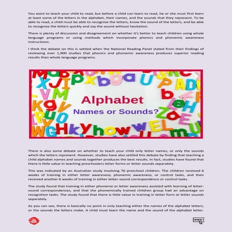 Teaching letter names and sounds | PDF