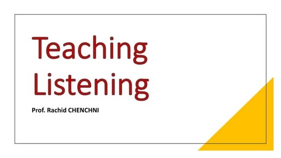 A LESSON PLAN ON LISTENING SKILLS | DOC
