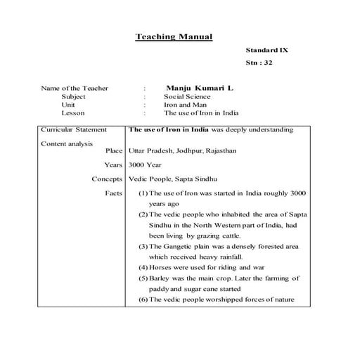 Teaching manual | DOCX