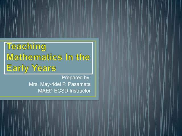 Early childhood mathematics and development | PPT