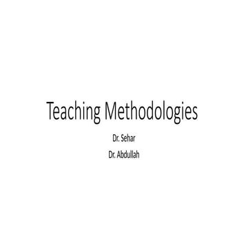 Teaching Methodologies in medical education.pptx | Education