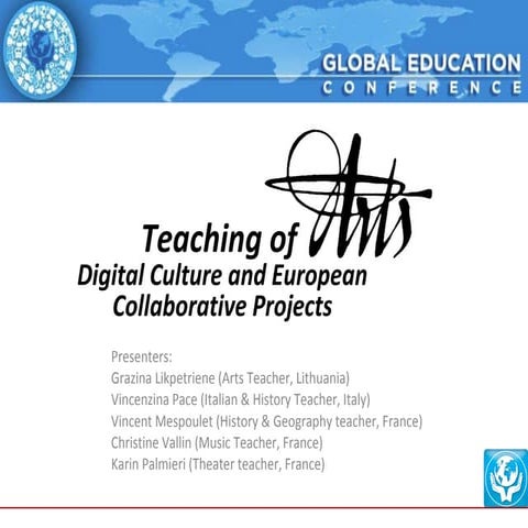 Teaching of arts, digital culture and European collaborative projects | PPT