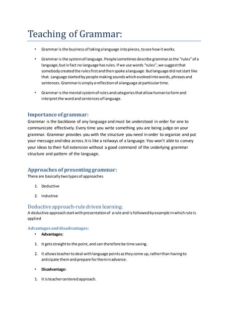 Teaching grammar | PDF