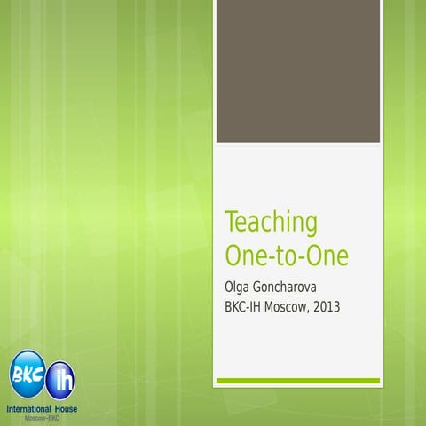 Teaching one to-one | PDF