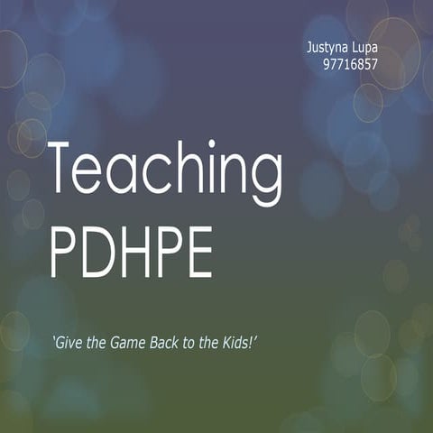 Teaching pdhpe | PPT