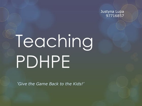 Pdhpe | PPTX | Fitness and Exercise | Healthy Living