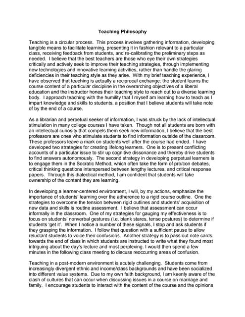 My teaching philosophy | PDF