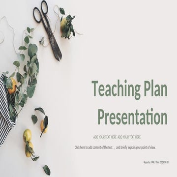 Teaching Plan Template Document for All Teachers | PPT