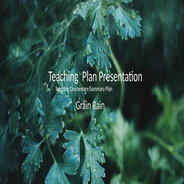 Teaching Plan template to edit your work | PPTX