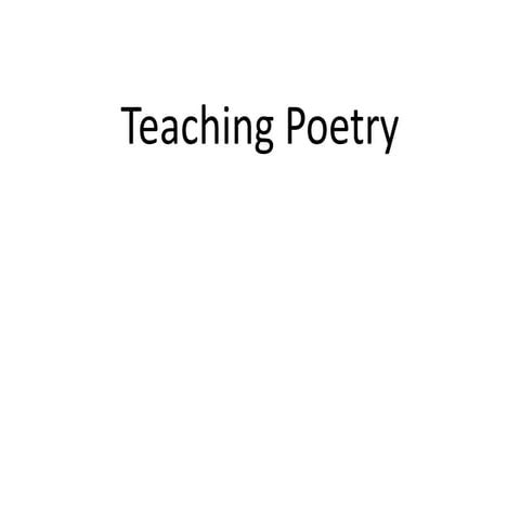 Teaching poetry | PPT