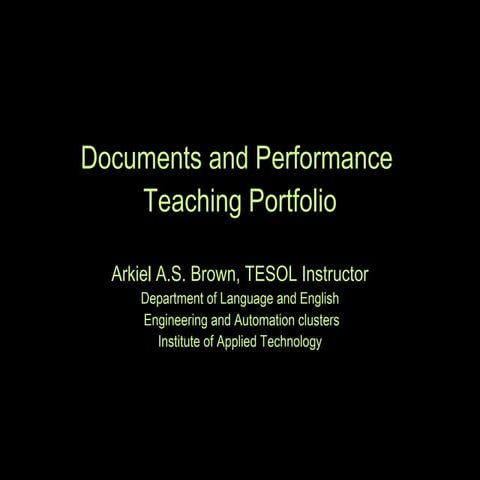 Teaching Portfolio P P Tb[2] | PPT