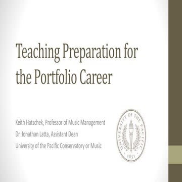 Teaching preparation for portfolio musicians | PPTX