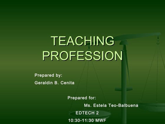 Teaching as a Vocation, Mission and Profession | PPTX | Professional ...