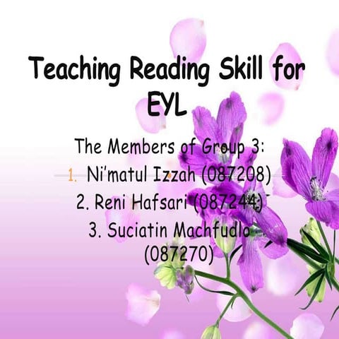 Teaching reading skill for EYL | PPTX