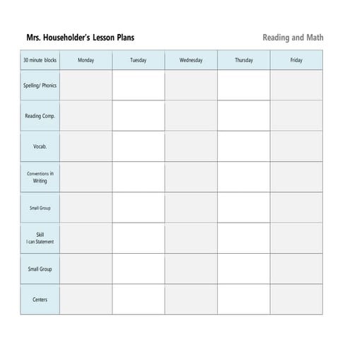 Teaching schedule | DOCX