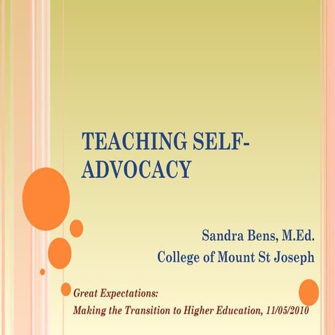 Teaching Self Advocacy | PPT