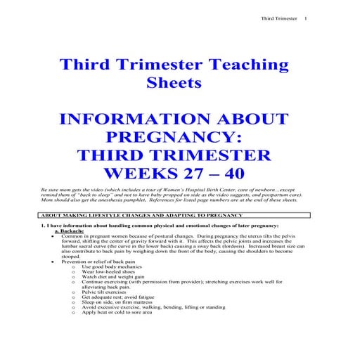 Third trimester do's and don'ts - A4 Fertility Centre | PPTX