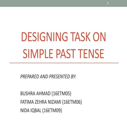 Teaching simple past tense | PPT