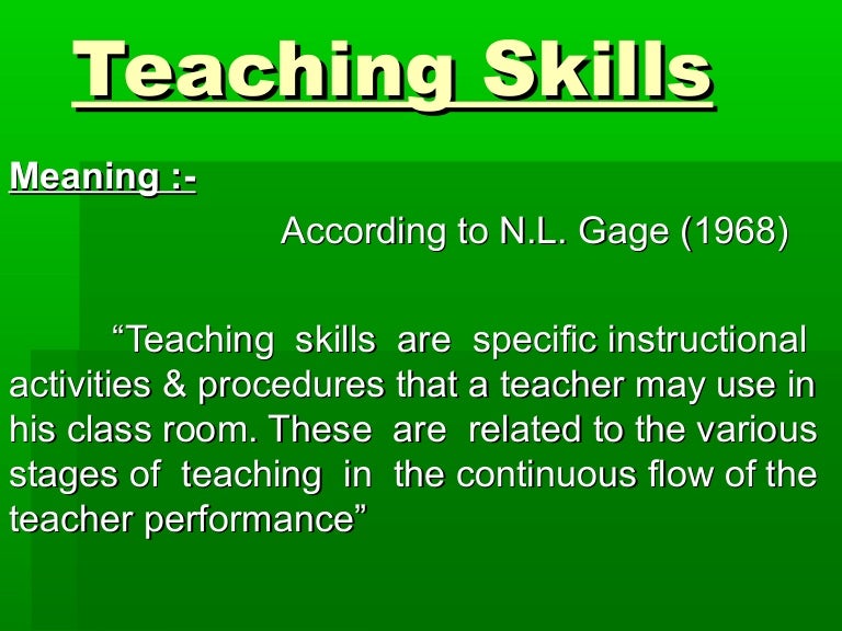 Teaching Skills teaching-skills