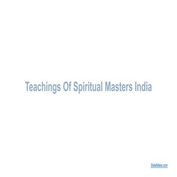 Teachings Of Spiritual Masters India.pptx