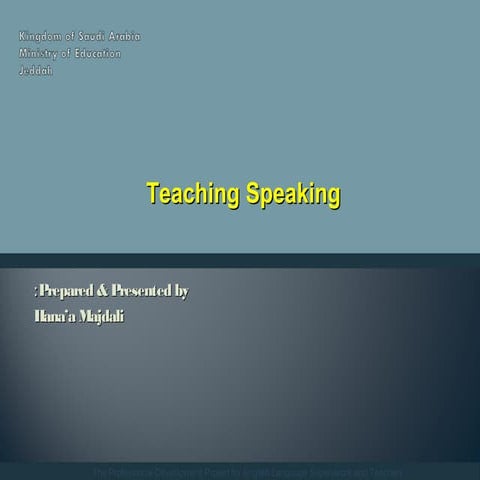 Teaching speaking | PPT