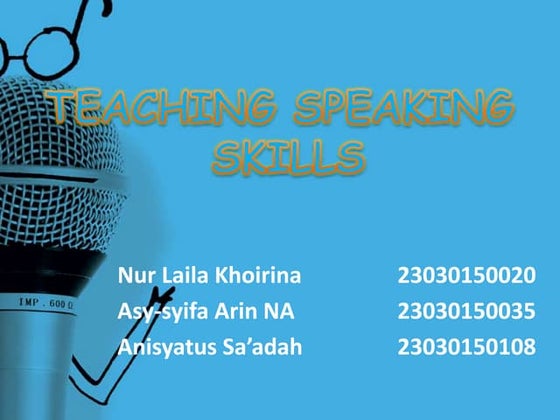 The speaking process | DOCX | Educational Assessment | Education