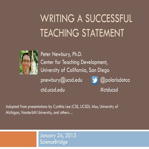 Teaching statement workshop science_bridge | PPTX