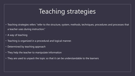 Teaching strategies in teaching arts | PPTX