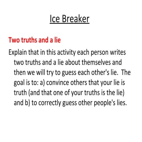 Ice breakers Presentation | PPTX