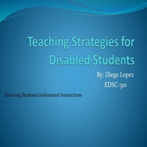 Teaching strategies for disabled students 2 | PPTX