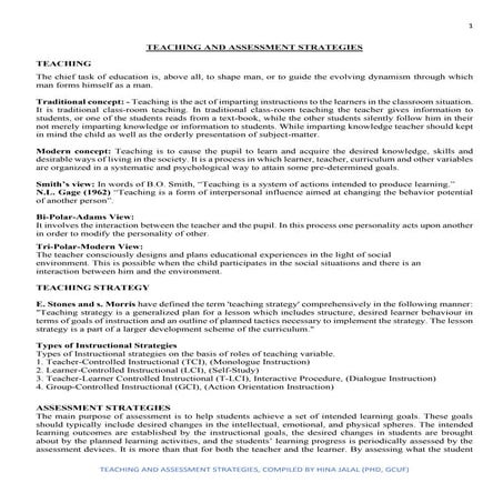 Teaching and assessment strategy | PDF