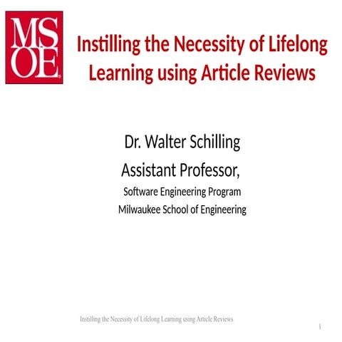 Teaching Students To Learn Using Article Reviews | PPTX