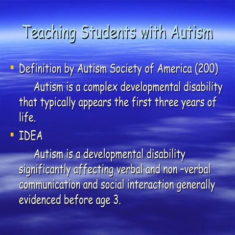 Teaching students with autism | PPT