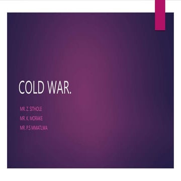 The Cold War Summary | PPT