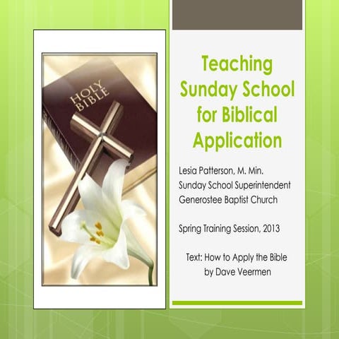 Teaching sunday school for application | PPTX