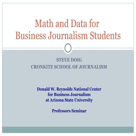 Teaching the Effective Use of Data in Business Coverage - Reynolds Week ...