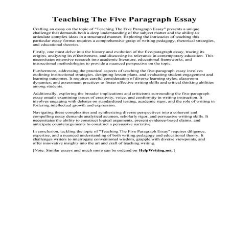 Teaching The Five Paragraph Essay.pdf