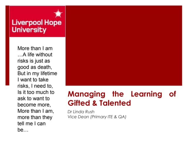 Teaching Gifted And Talented Students | PPT