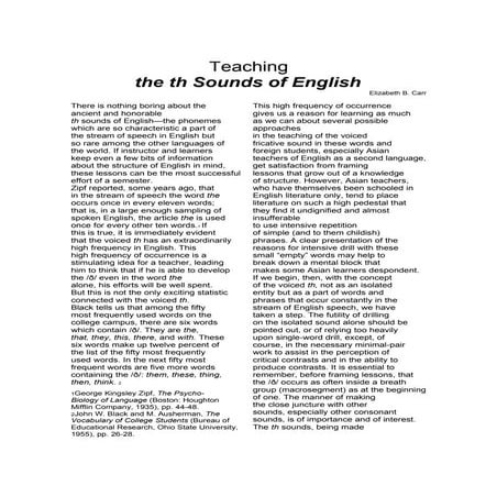 Teaching The Th Sound | DOC