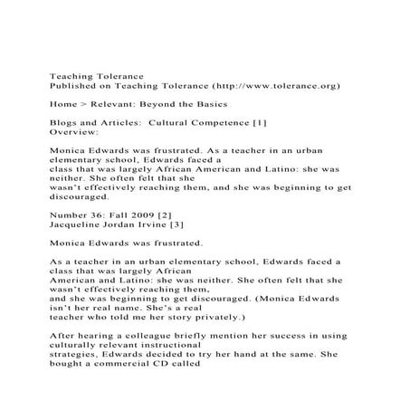 Teaching TolerancePublished on Teaching Tolerance (httpww.docx