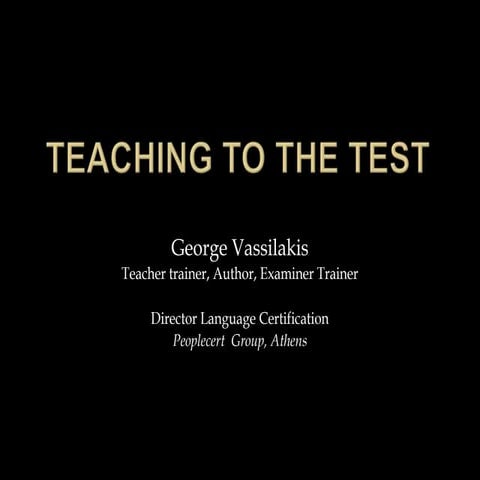 Teaching to the test | PPT