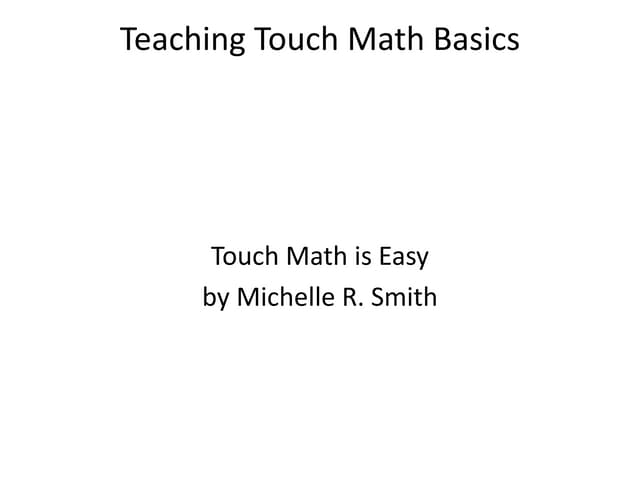 Teaching Touch Math | PPT