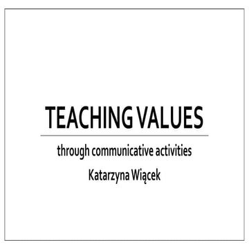 Teaching values | PPTX | Education
