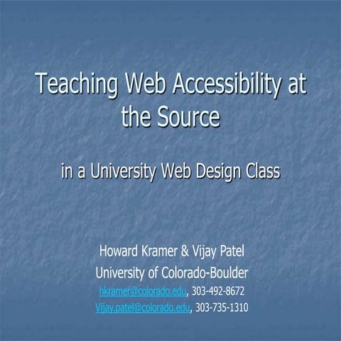 Teaching web accessibility at the source | PPTX
