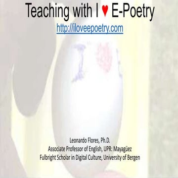 Teaching with I ♥ E-Poetry | PPTX