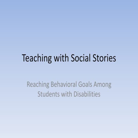 Teaching with Social Stories | PPTX