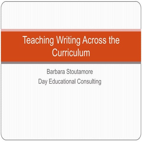 Teaching writing across the curriculum | PPTX