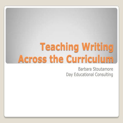 Teaching writing across the curriculum | PPTX