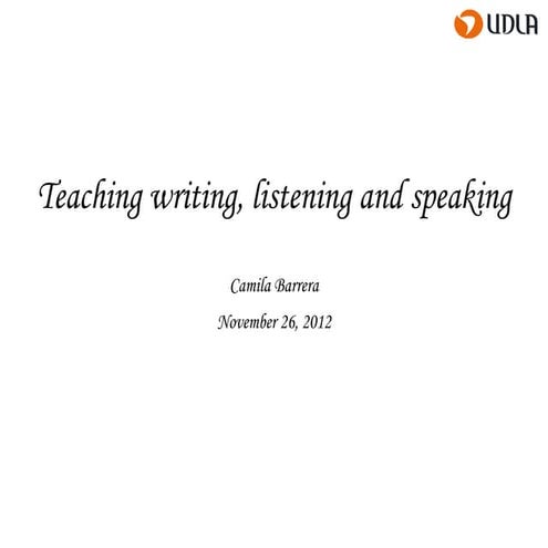 Teaching writing listening and speaking | PPT