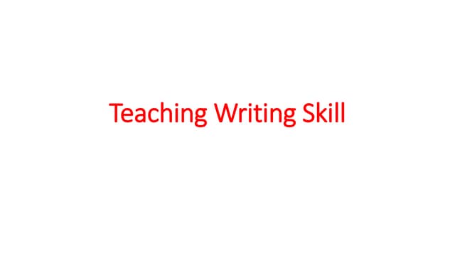 Reading and writing presentation | PPTX | Education